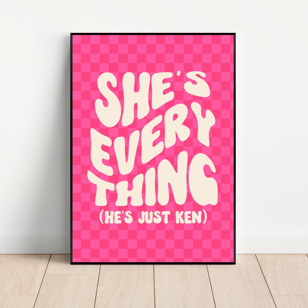 Pink Retro Barbie Poster, Barbiecore, Barbie Movie Print, Barbie Wall ...