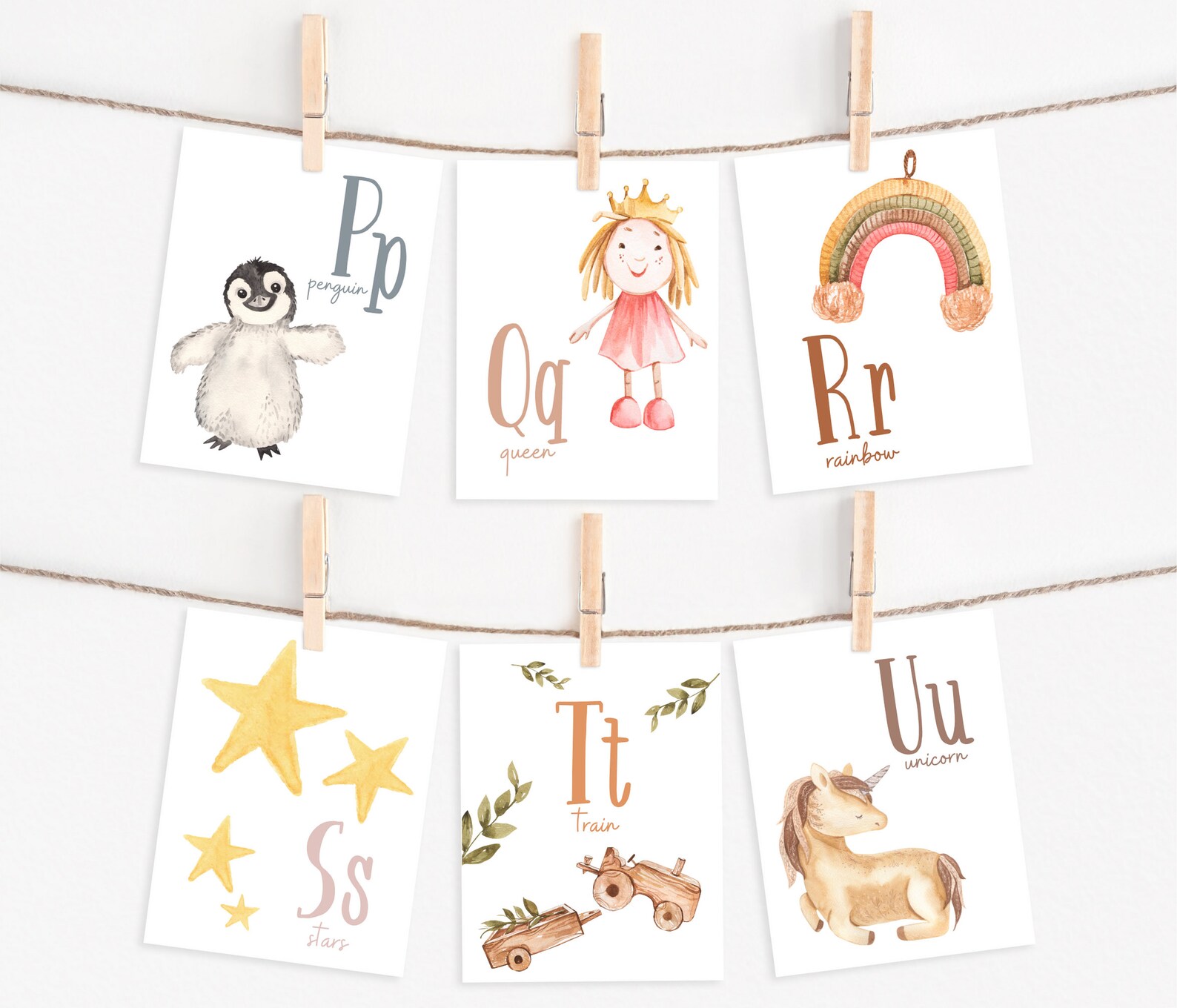 ABC Printable Flashcards, Boho Upper & Lowercase Alphabet Flashcards ...