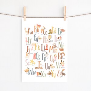 Boho Alphabet Printable Poster, ABC Wall Art, Homeschool Decor, Toddler ...