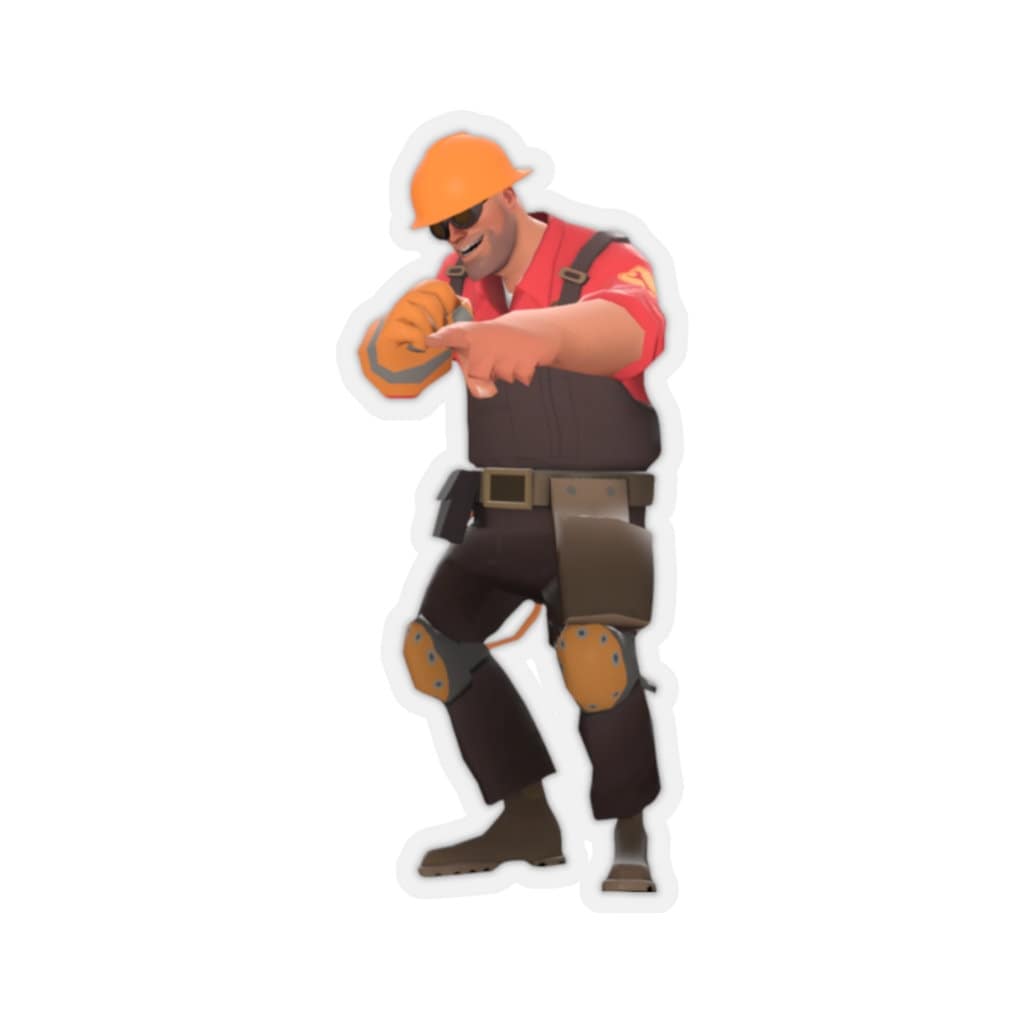 Team Fortress 2 engineer laughing inspired sticker | Etsy