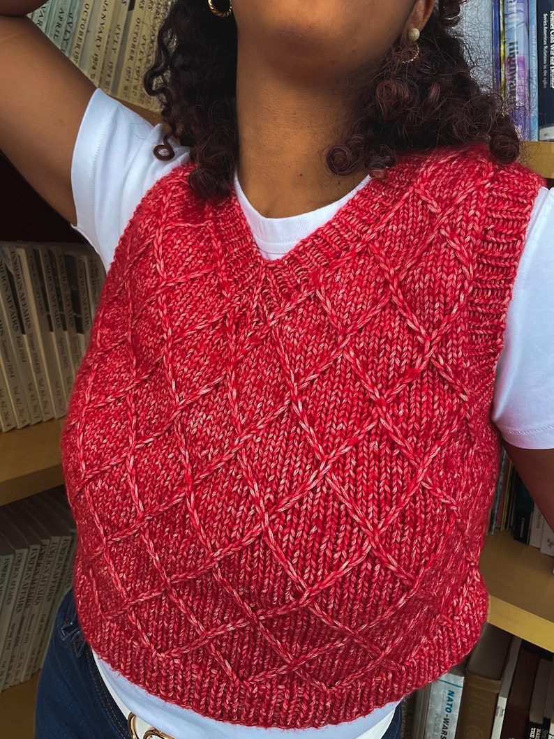 Slip up Vest: Intermediate Knitting Pattern Cropped Sweater - Etsy