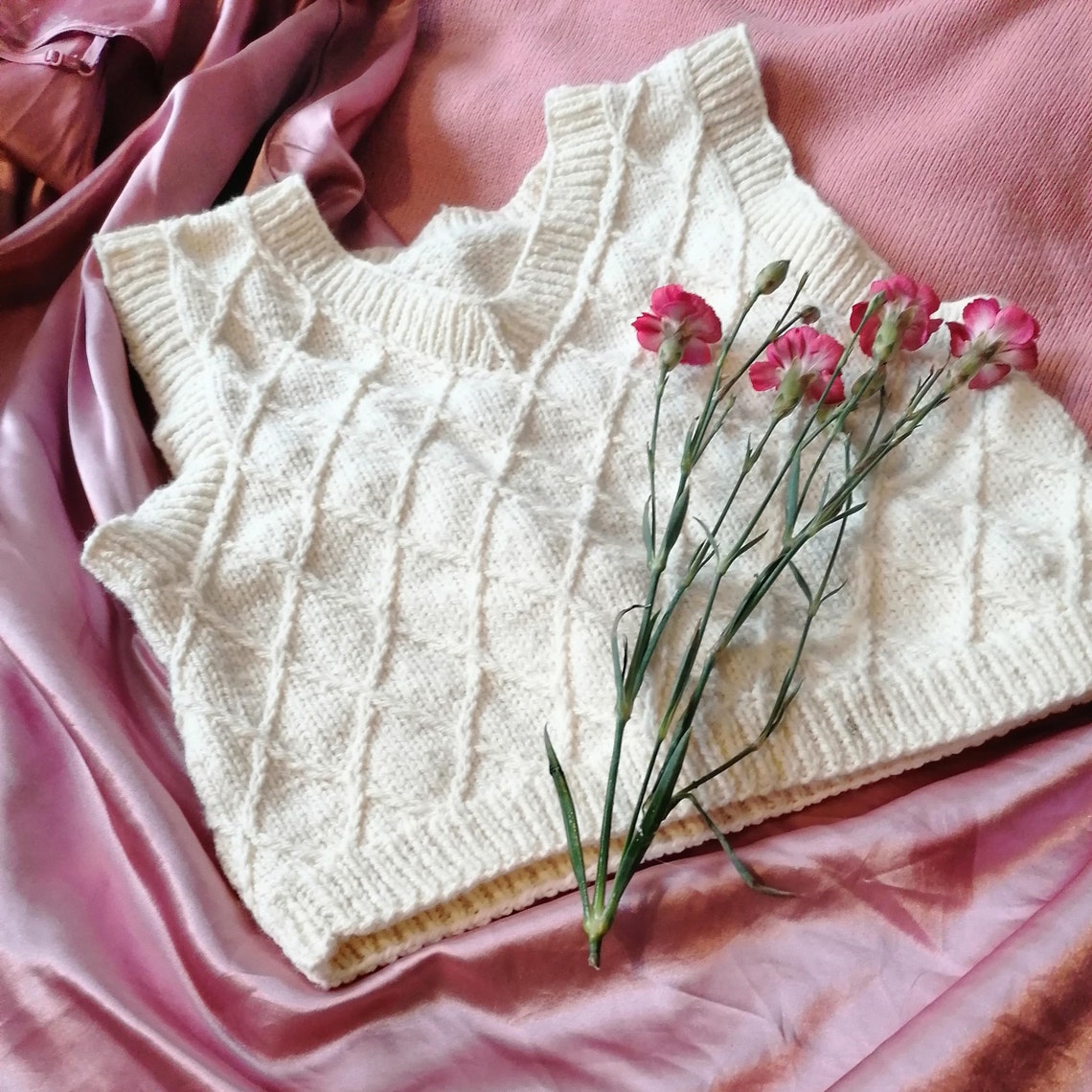 Slip up Vest: Intermediate Knitting Pattern Cropped Sweater - Etsy