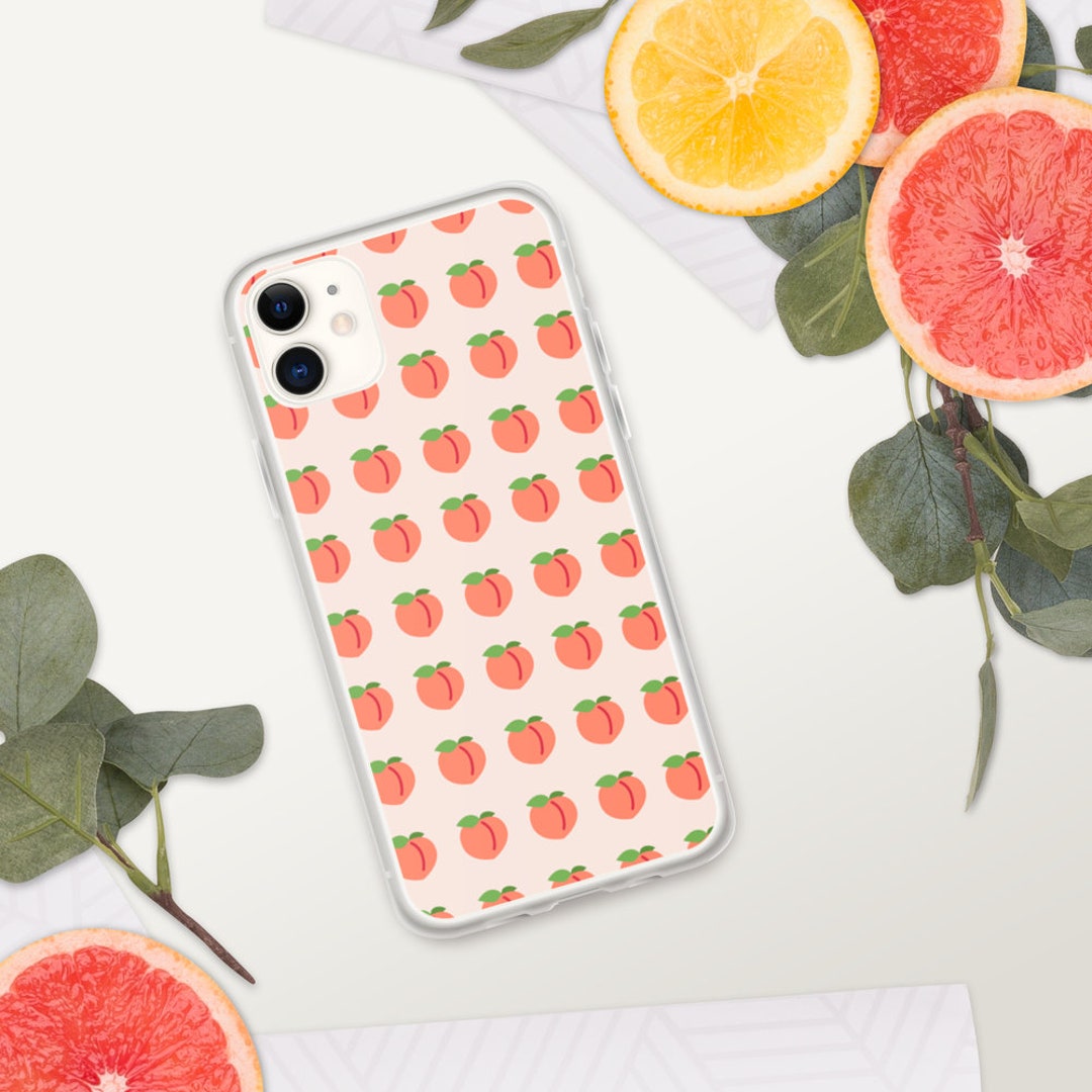 Peaches With Light Pink Background iPhone Case - Peachy Phone Case ...