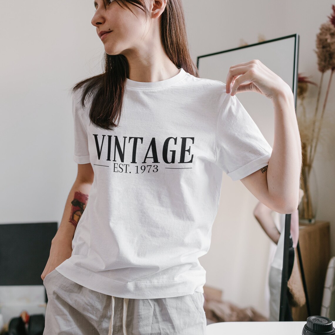 Personalized Unisex Vintage EST [year] Shirt - Funny Birthday Gift ...