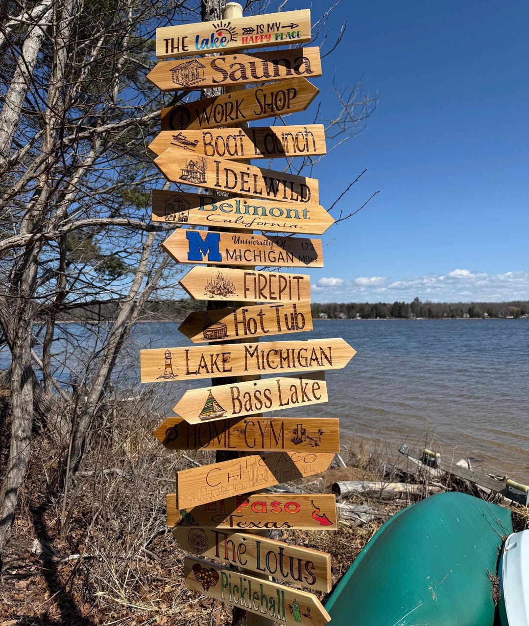 Custom Directional Mileage Signs | Hand Painted Cedar or Pine Yard ...