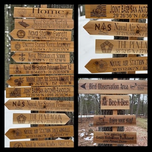 Custom Directional Mileage Signs | Hand Painted Cedar or Pine Yard ...