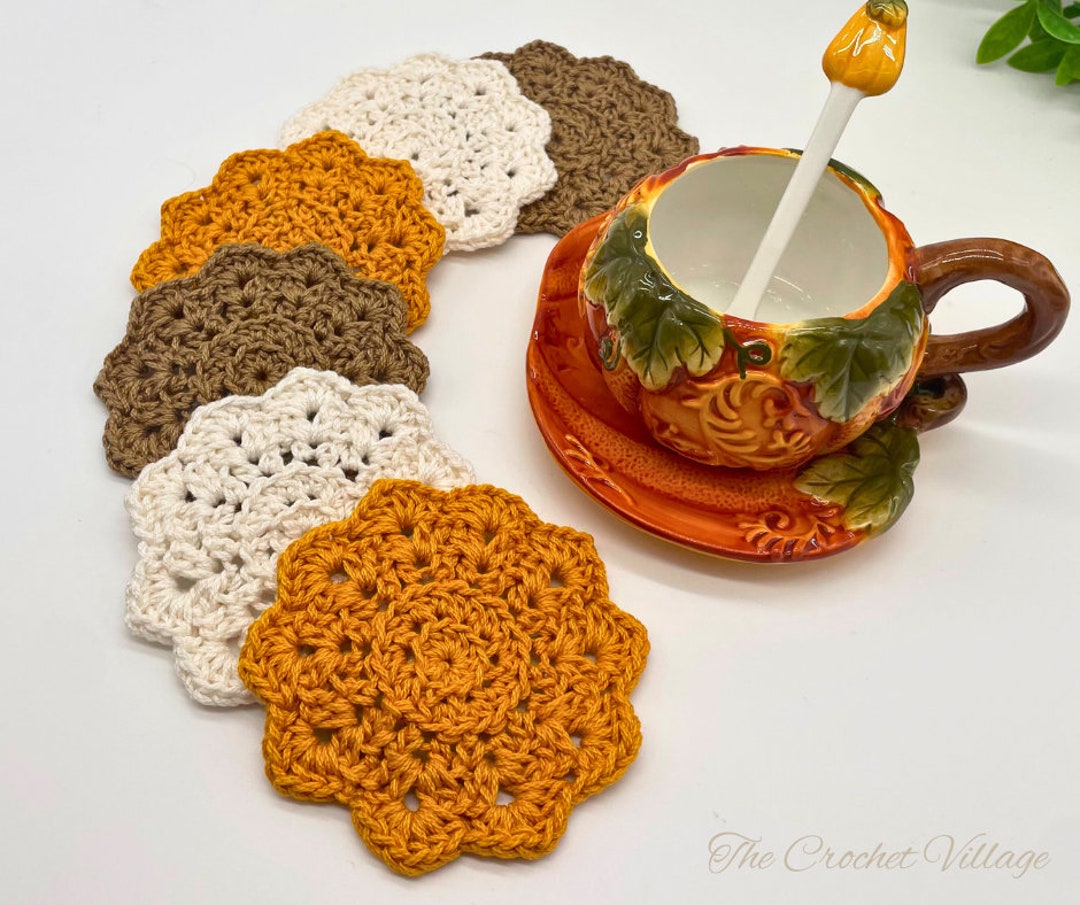 Biscotti Coasters Fall Crochet Pattern, Textured Coasters, Autumn ...