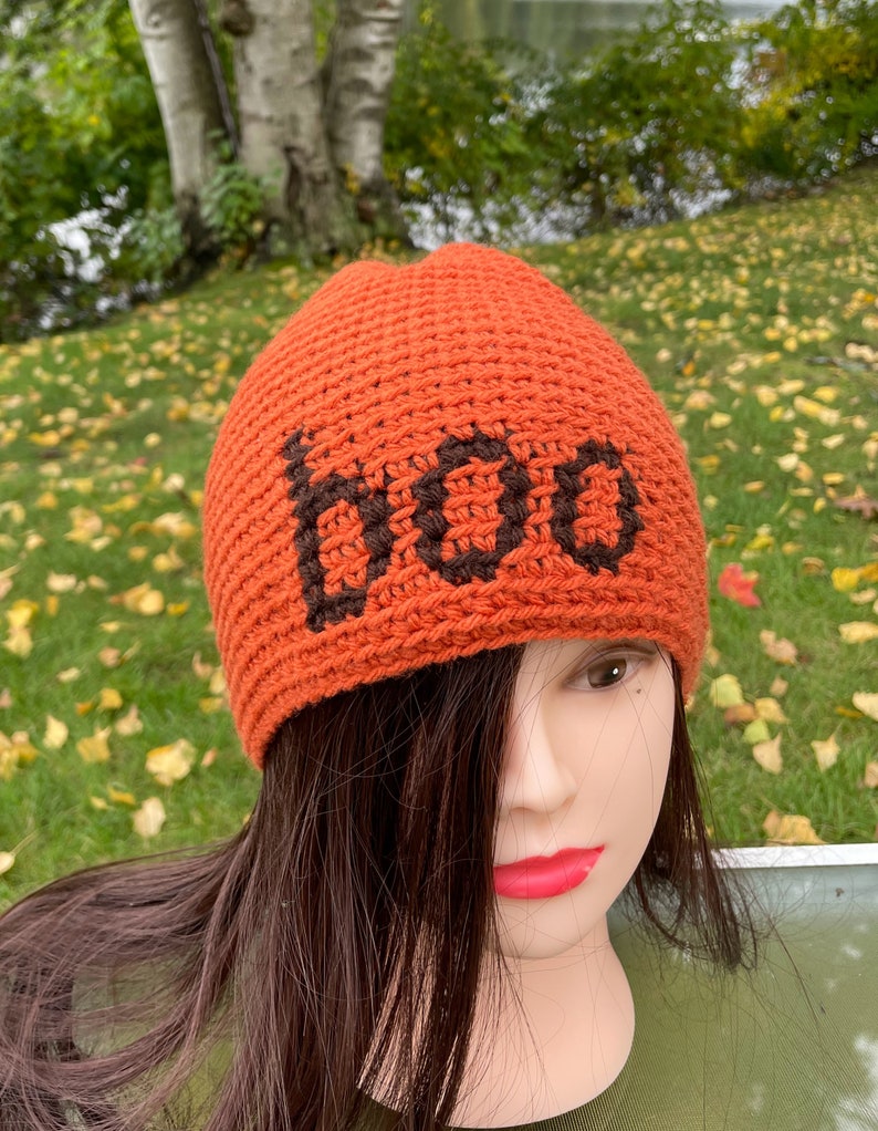 Halloween Hat Crochet Pattern. the boo Beanie - Etsy