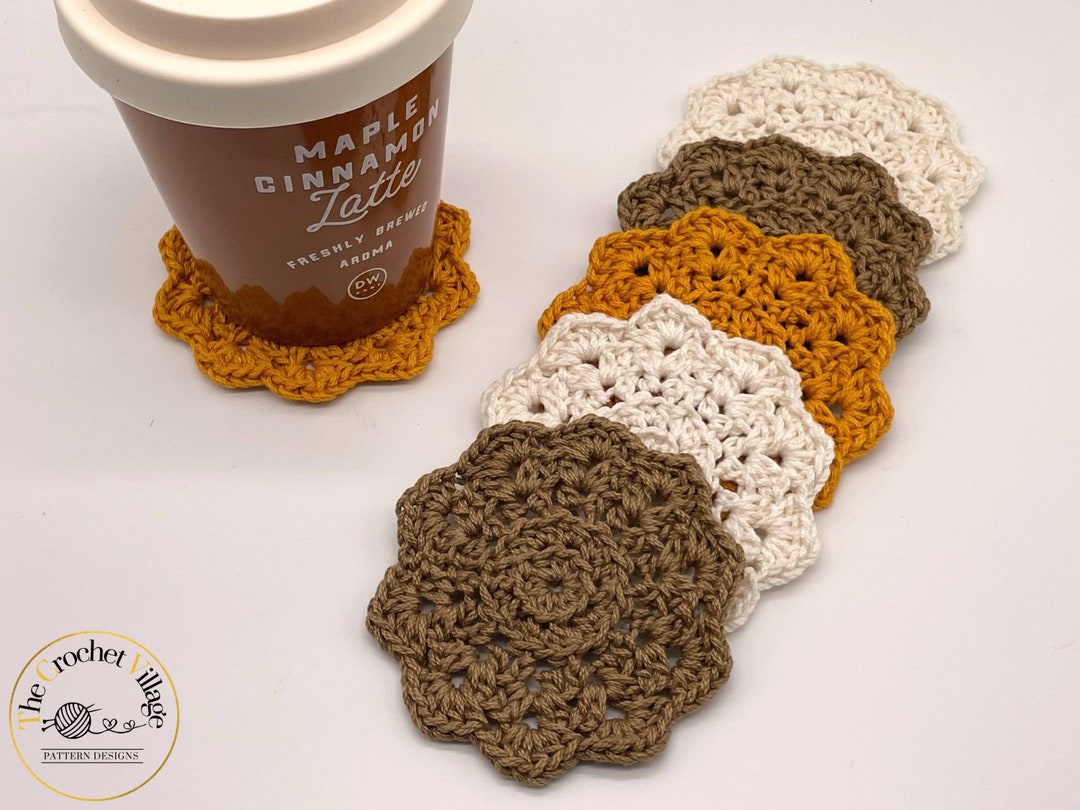 Biscotti Coasters Fall Crochet Pattern, Textured Coasters, Autumn ...