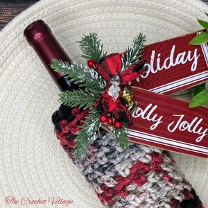 Vineyard Crochet Wine Bottle Cozy Pattern. Bottle Holder, Bottle Tote ...