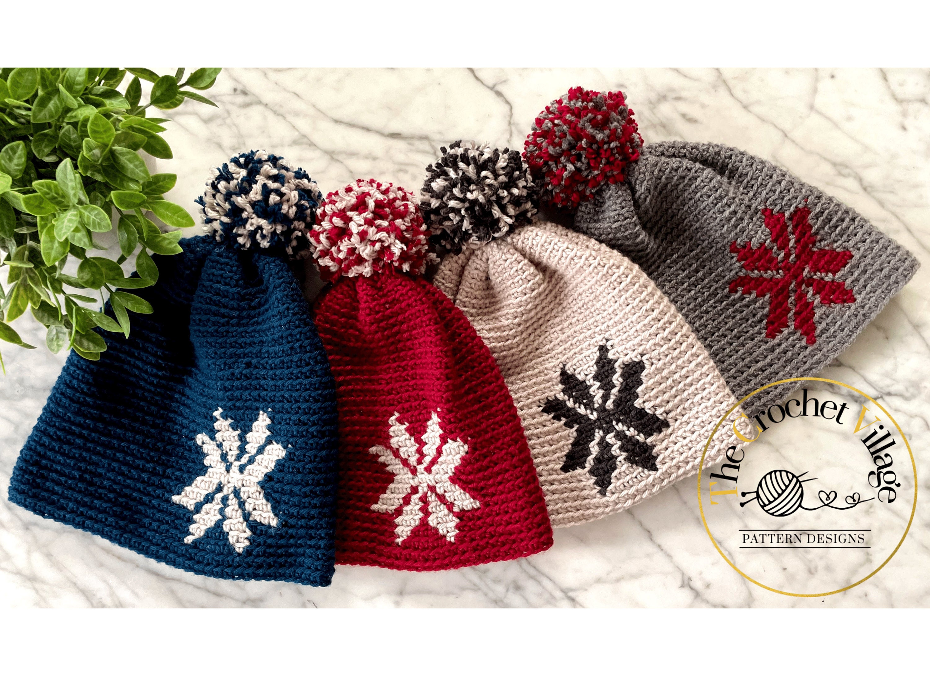 Snowflake Beanie Crochet Pattern. Classic Winter Hat Crochet. - Etsy