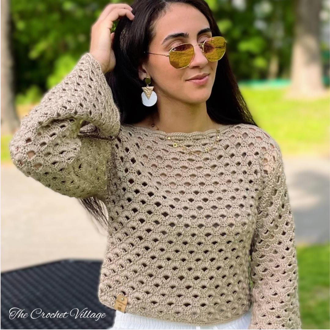 Easy Crochet Summer Sweater Pattern | Riviera Lightweight Top | Long ...