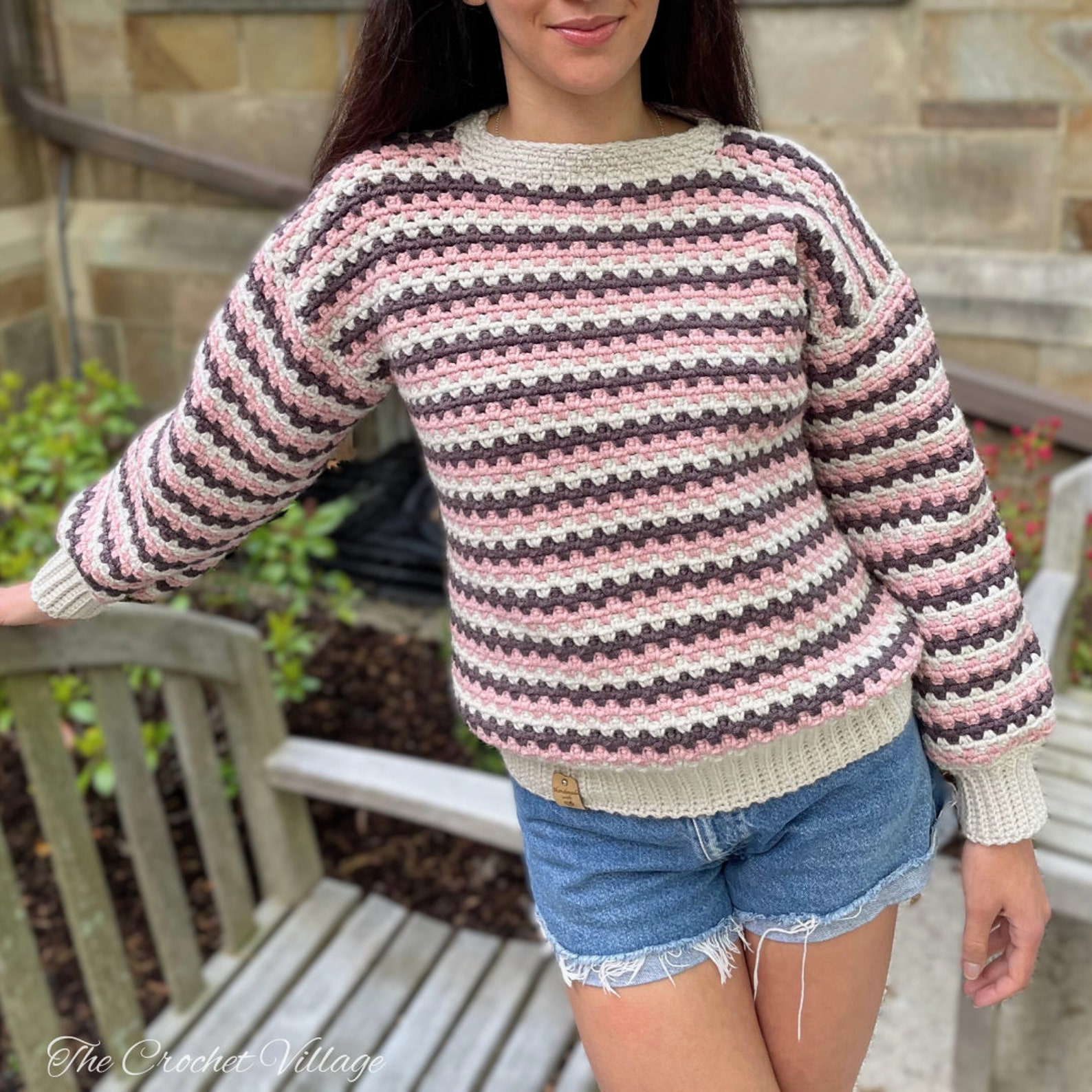 Oversized Crochet Pullover Pattern | Arcadia Easy Long Sleeve Sweater ...