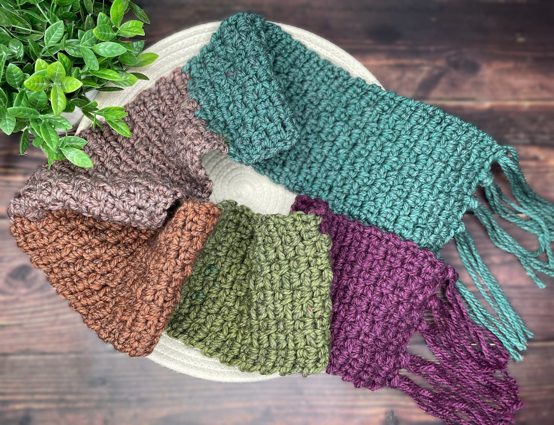 The Vineyard Scarf Crochet Pattern. Crochet Scarf With Fringe. Easy ...