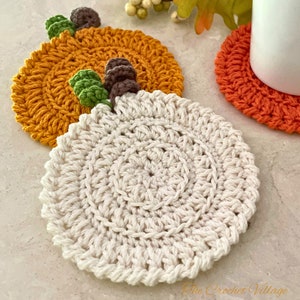 Pumpkin Patch Coasters Crochet Pattern, Fall Crochet Decor, Textured Coasters, Autumn Crochet ...