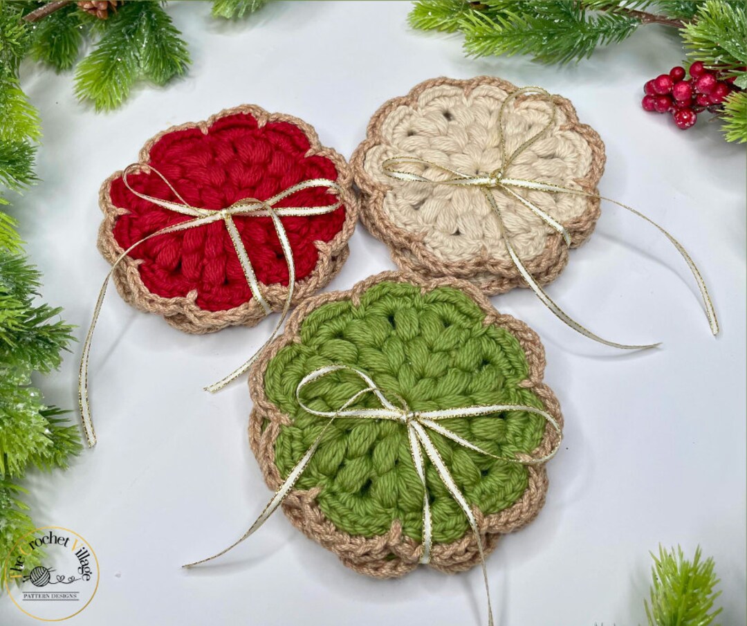 Angela's Coasters Crochet Pattern. Fall Décor Crochet Pattern. Easy ...