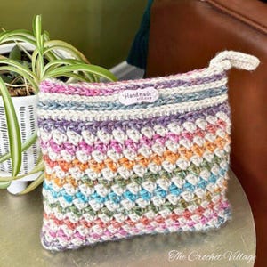Crochet Cosmetic Bag Pattern | Wildflower Makeup Pouch | Small Zipper ...