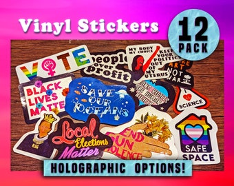 Pride Sticker Pack 8pc Liberal, Democrat, BLM, LGBTQ, Pro Diversity ...