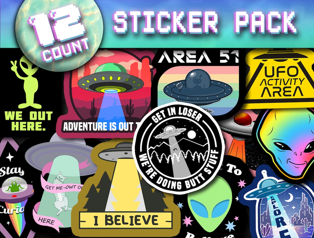 Aliens and Ufos Vinyl Sticker Pack - Etsy