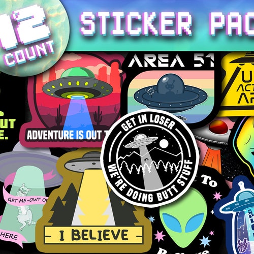 Aliens and Ufos Vinyl Sticker Pack - Etsy