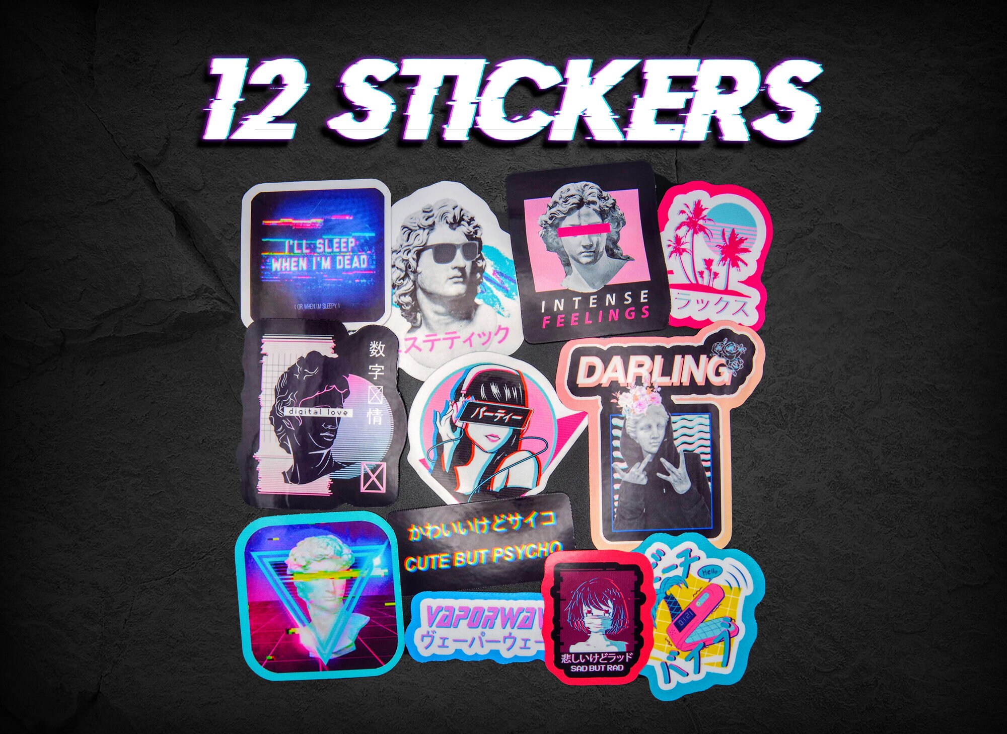 Vaporwave 3 Vinyl Sticker Pack | Etsy
