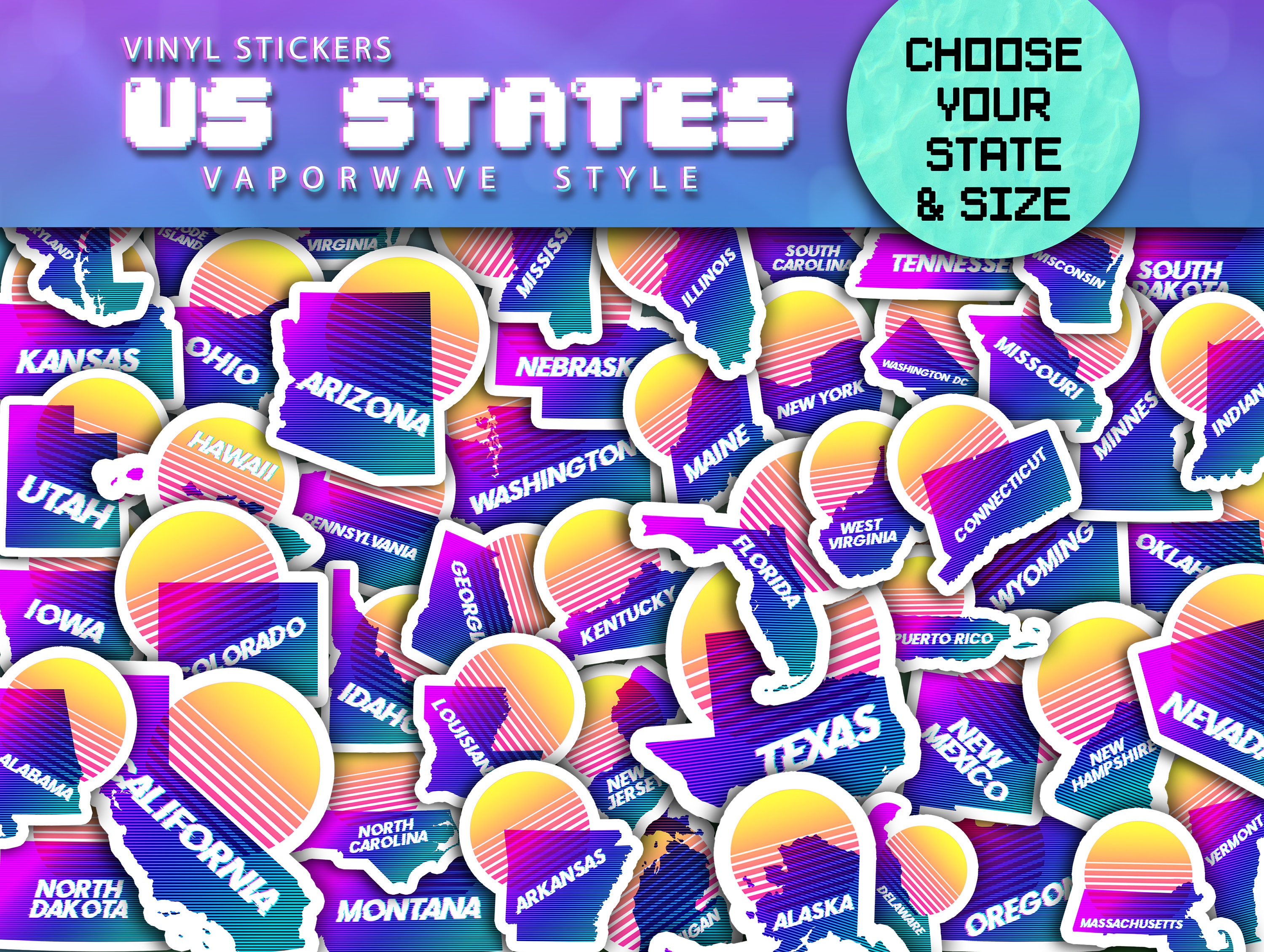 Retrowave Decal - Etsy