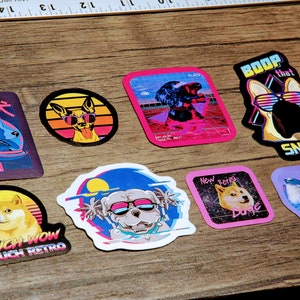 Vaporwave Dogs - Vinyl Sticker Pack - Etsy