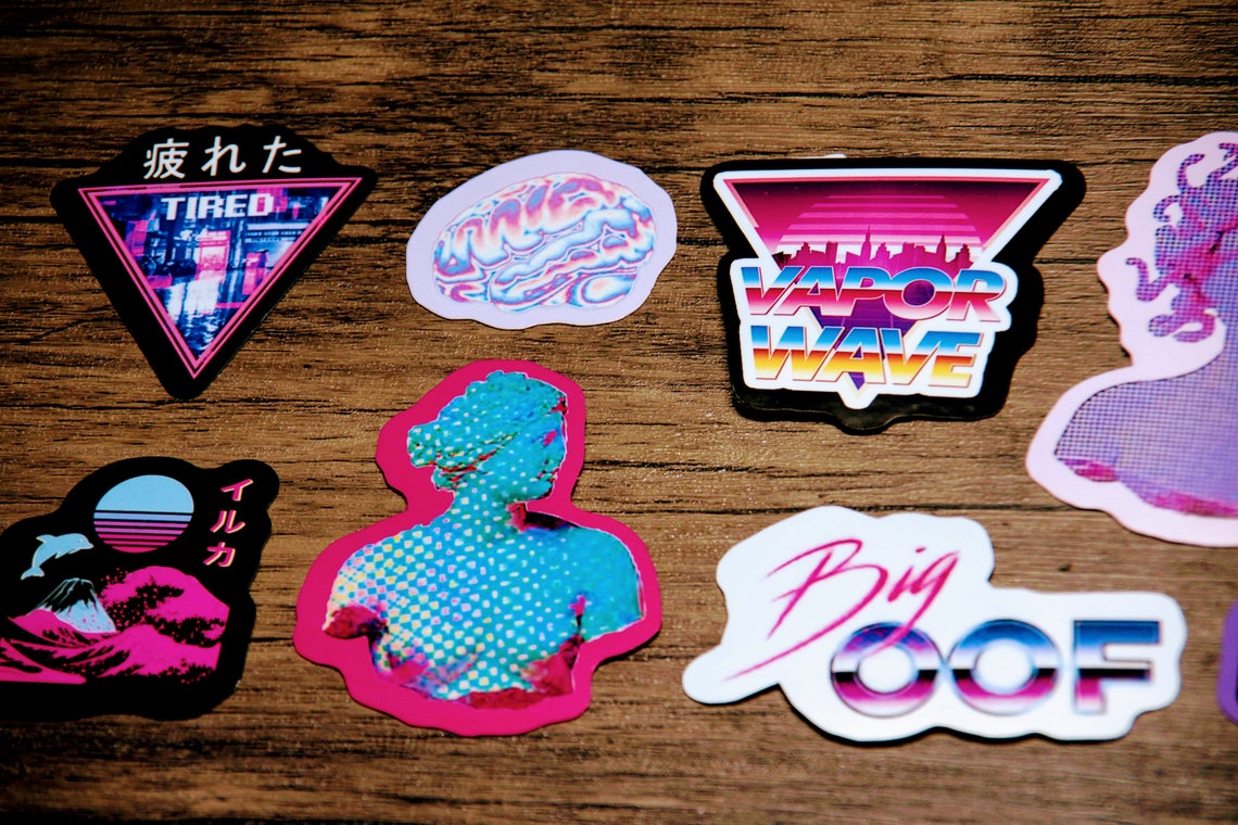 Vaporwave 2 Vinyl Sticker Pack | Etsy