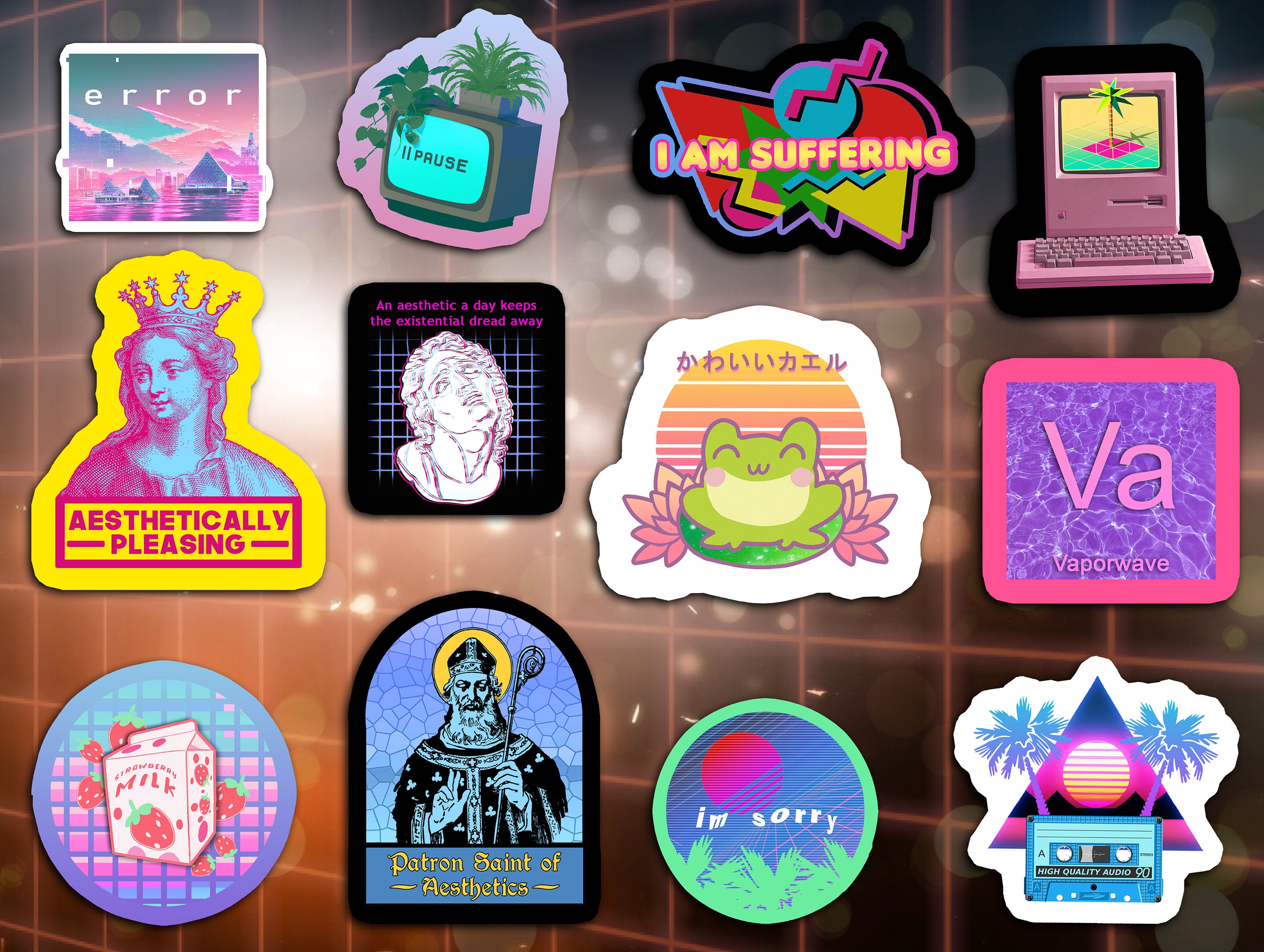 Vaporwave 5 Vinyl Sticker Pack - Etsy