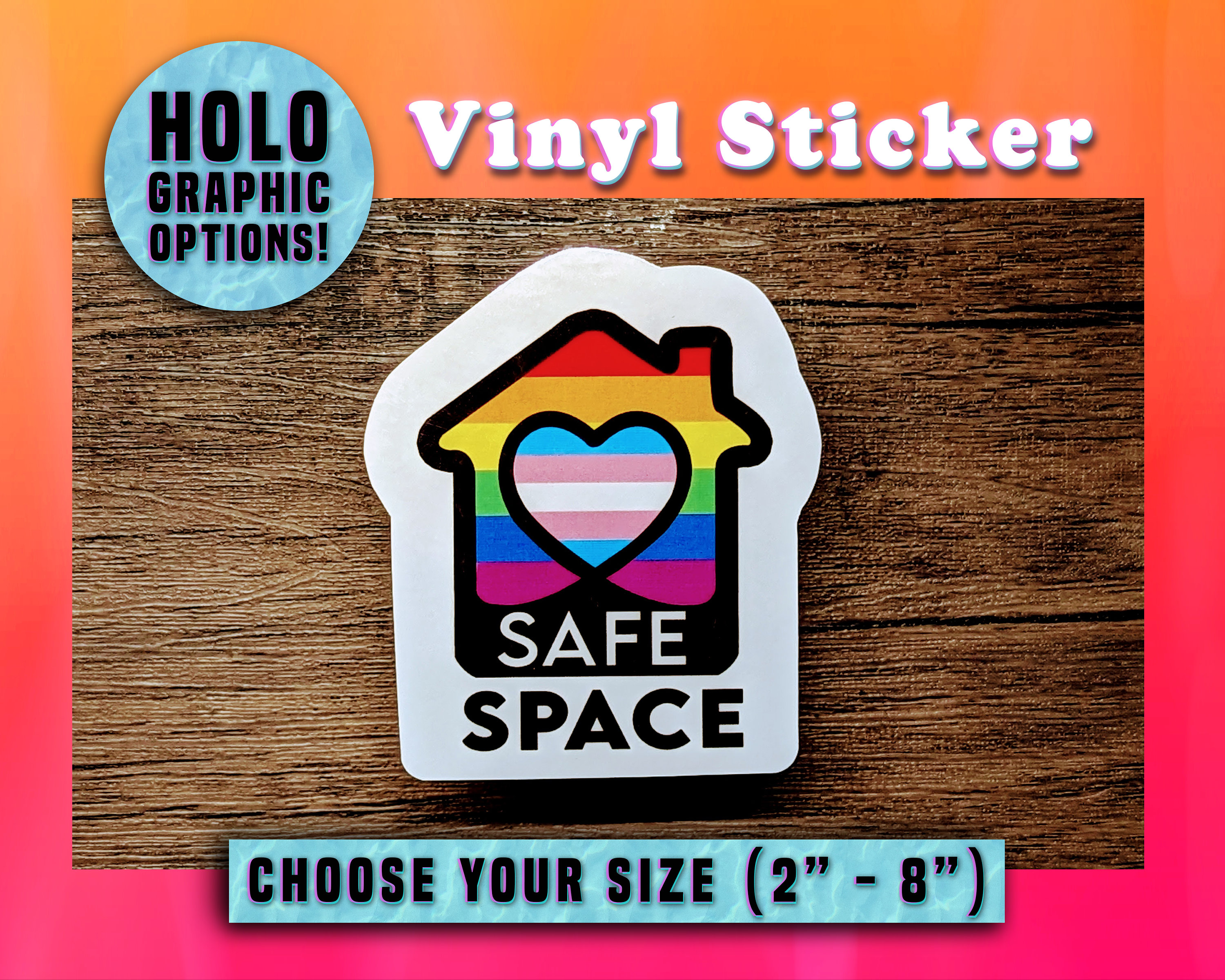 Safe Space LGBTQ Vinyl Sticker - Etsy