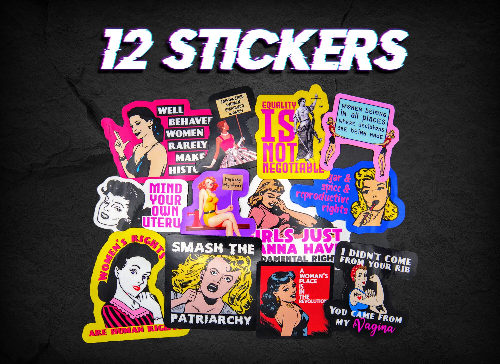 Retro Women's Rights Vinyl Sticker Pack | Etsy