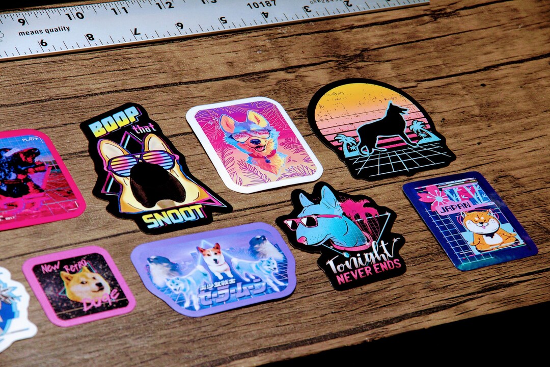 Vaporwave Dogs - Vinyl Sticker Pack - Etsy