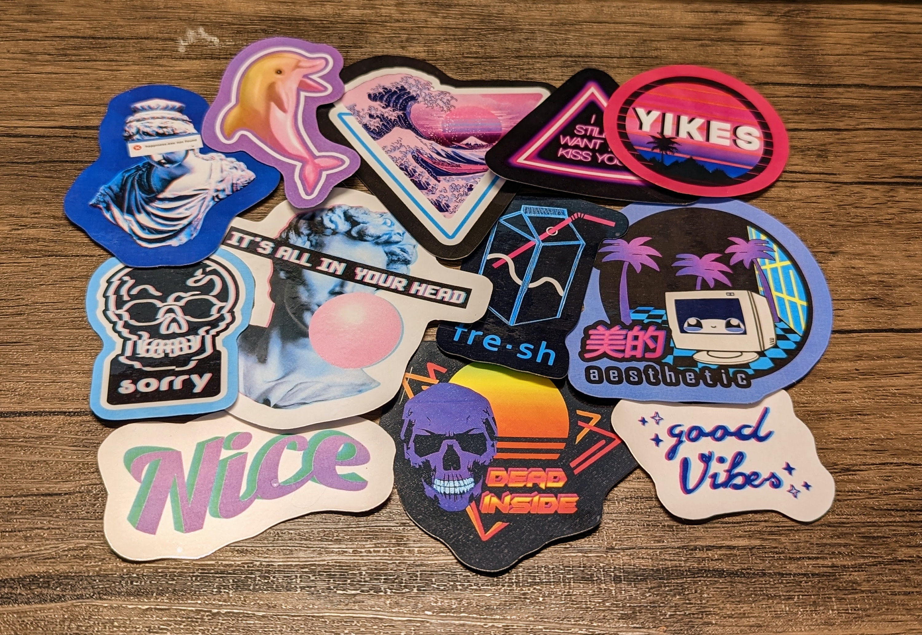 Vaporwave 1 Laminated Vinyl Sticker Pack Synthwave - Etsy