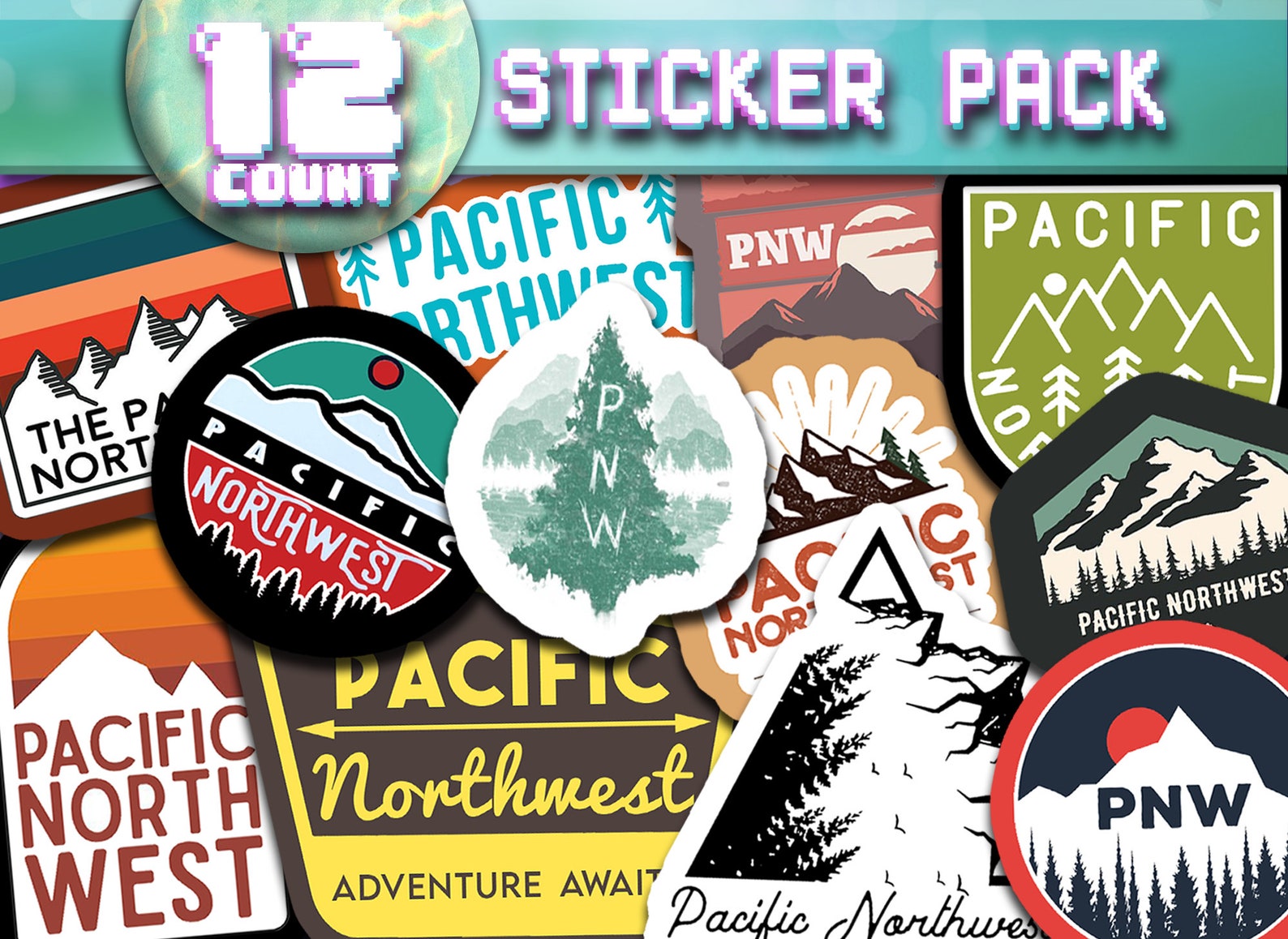 The Great PNW Vinyl Sticker Pack - Etsy
