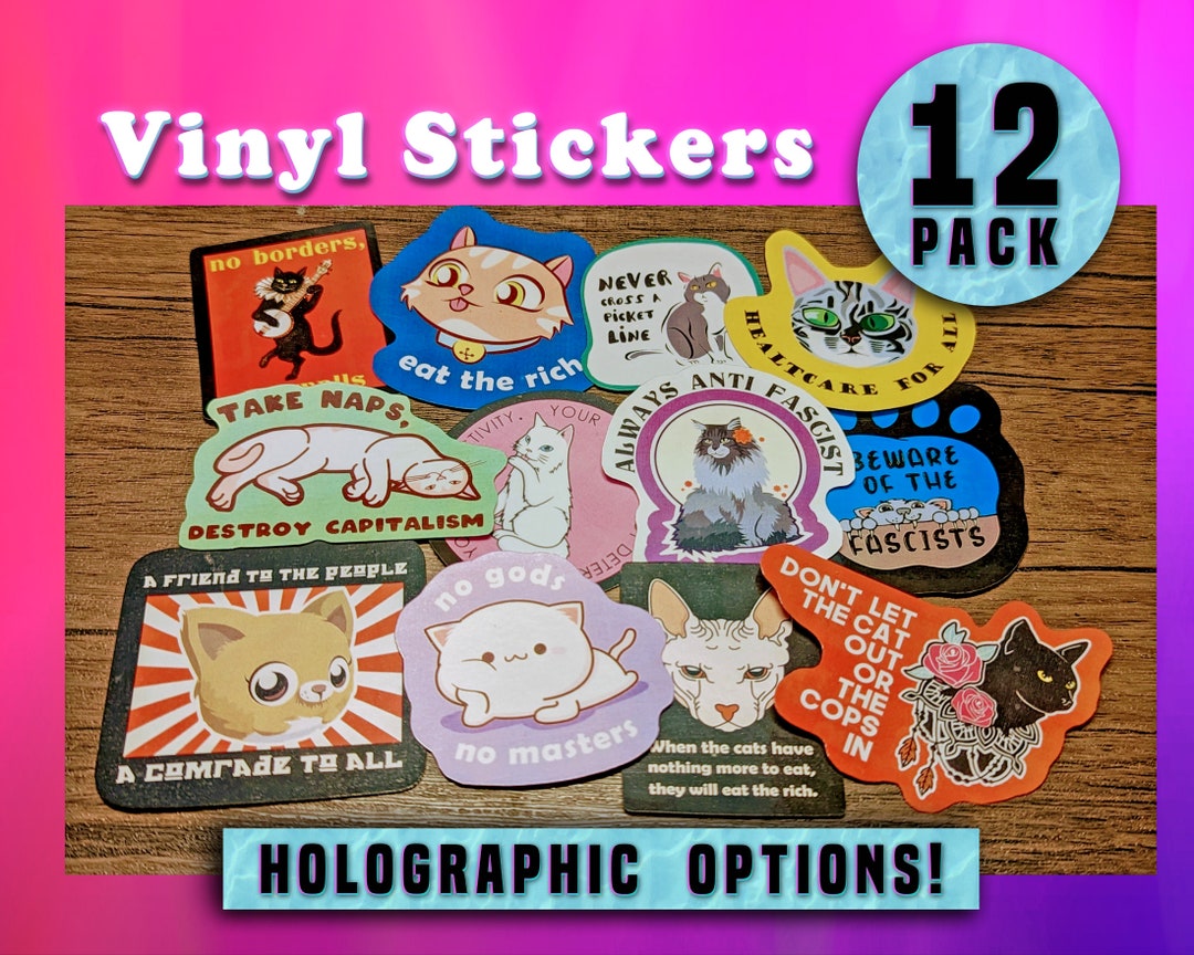 Leftist Cats - Vinyl Sticker Pack - Etsy