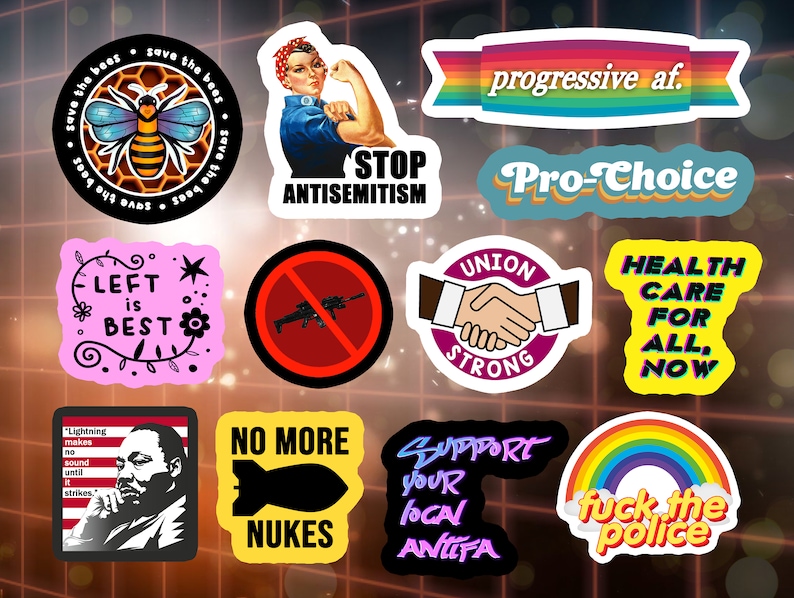 Progressive Politics 4 Vinyl Sticker Pack - Etsy