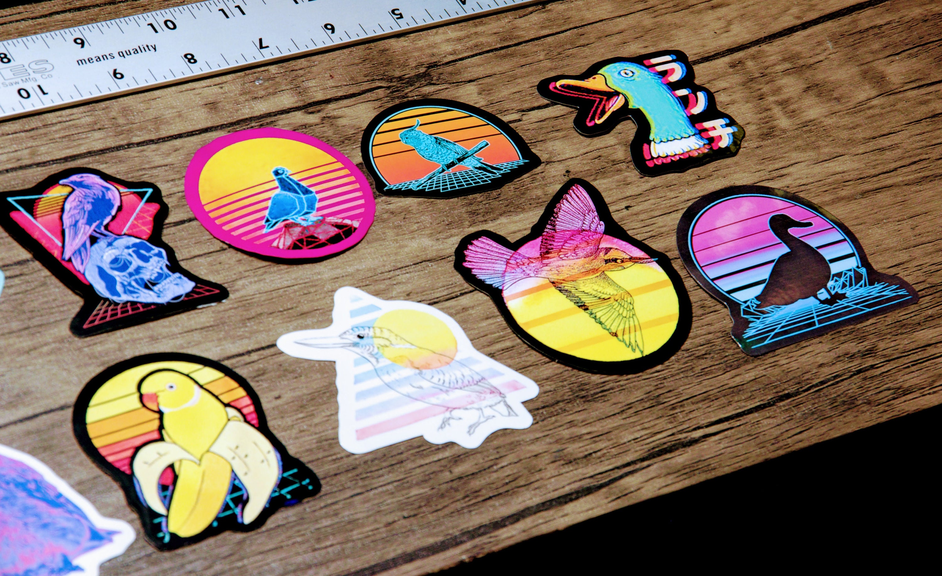 Vaporwave Birds Vinyl Sticker Pack | Etsy