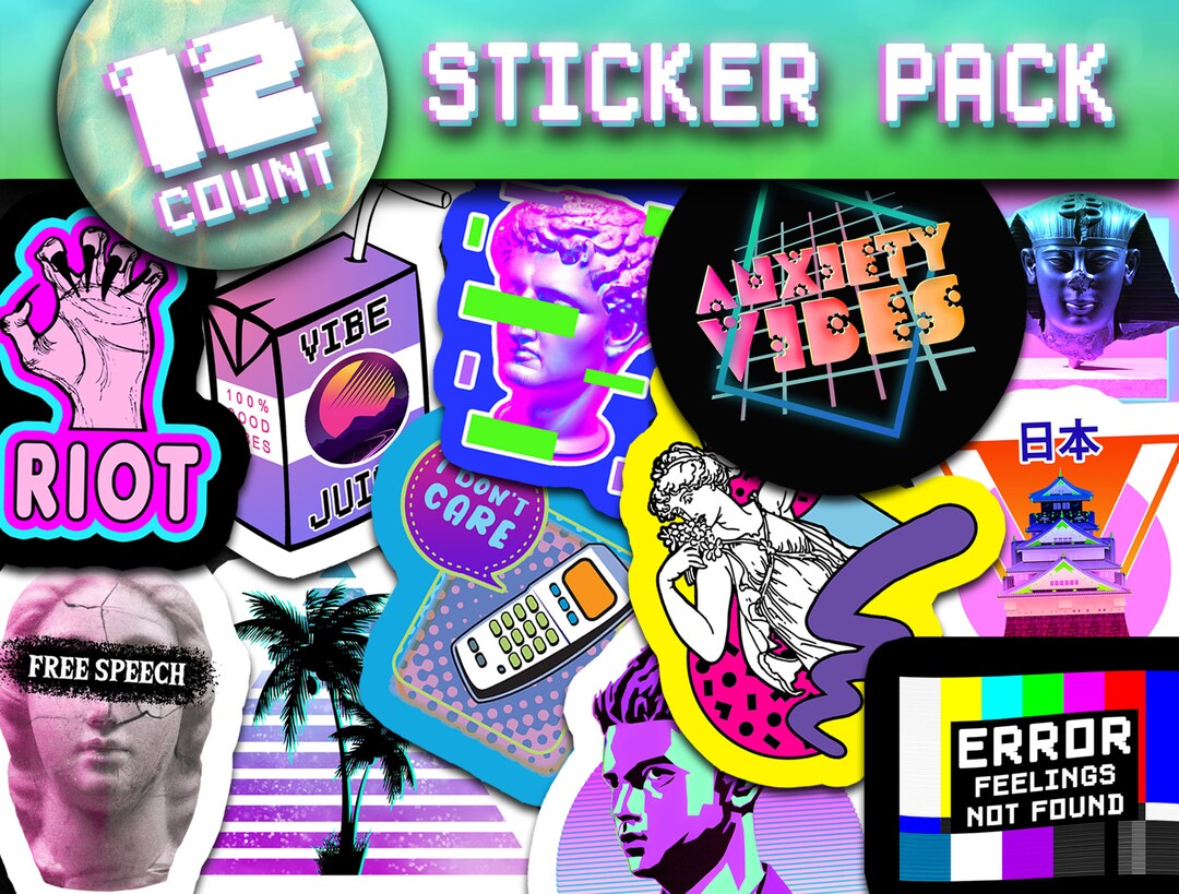Vaporwave 8 Vinyl Sticker Pack - Etsy
