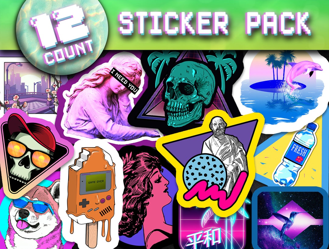 Vaporwave 7 - Vinyl Sticker Pack - Etsy