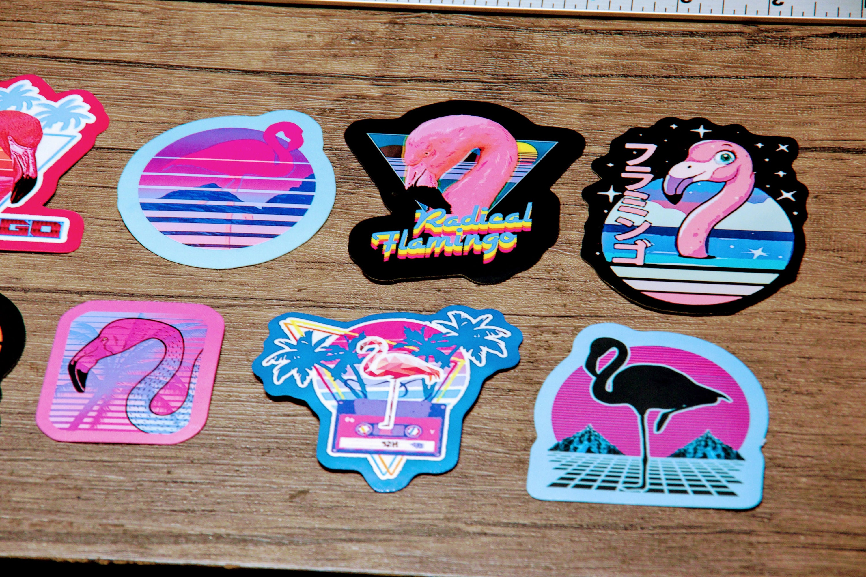 Vaporwave Flamingos Vinyl Sticker Pack | Etsy