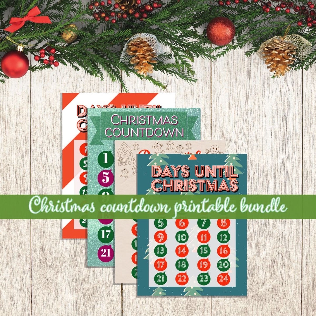 Christmas Countdown, Christmas Sign Svg, Advent Calendar Printable ...
