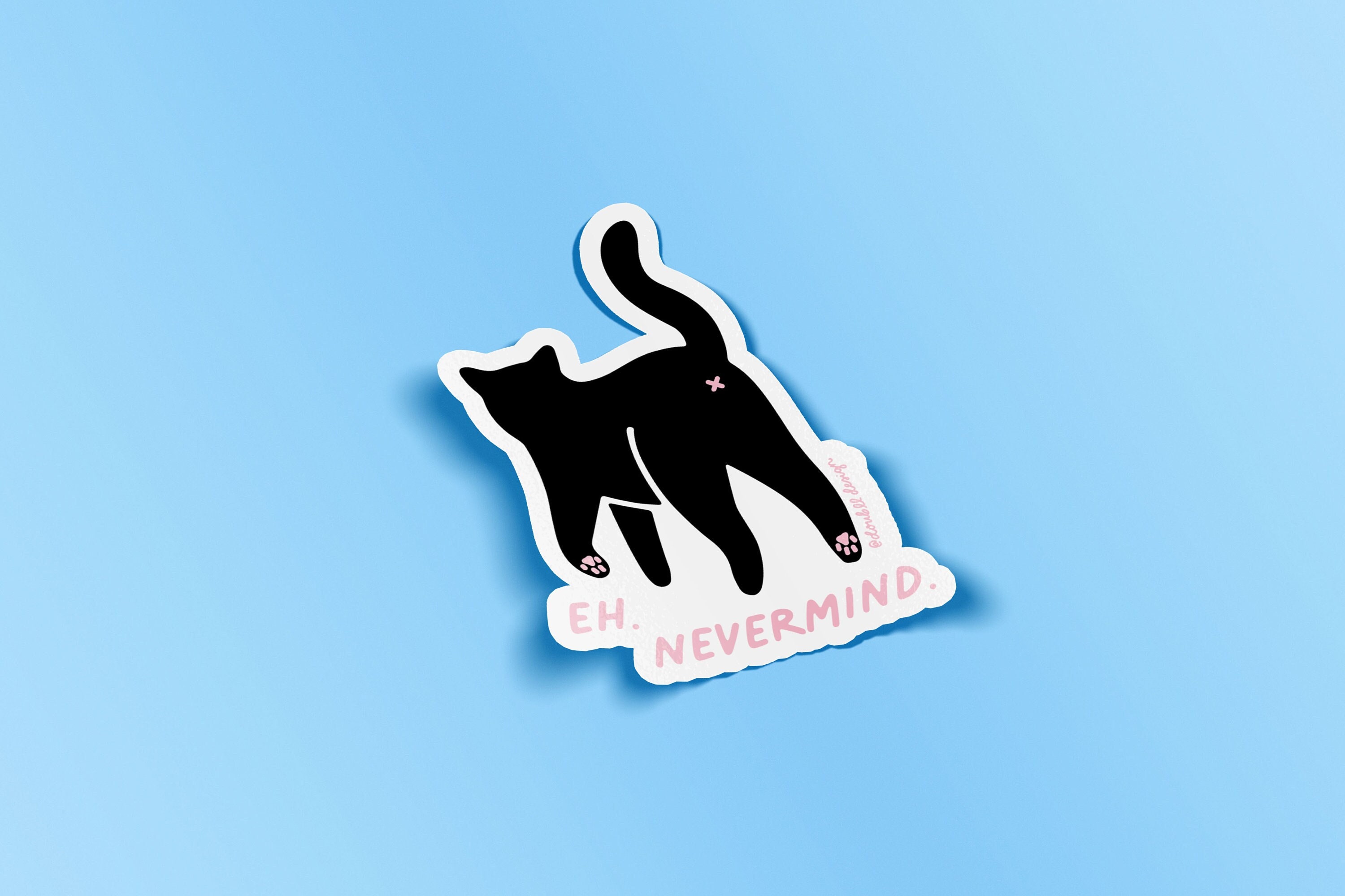 Cat Nevermind Sticker - Etsy
