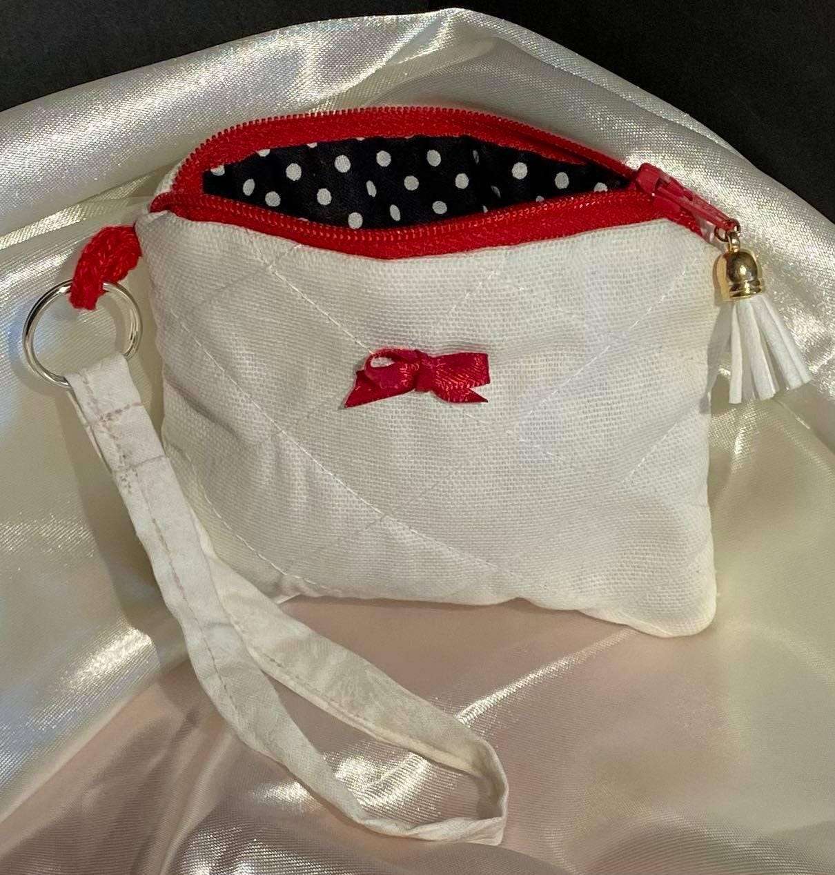 Handmade Red Velvet Quilted Coin Pouch - Etsy