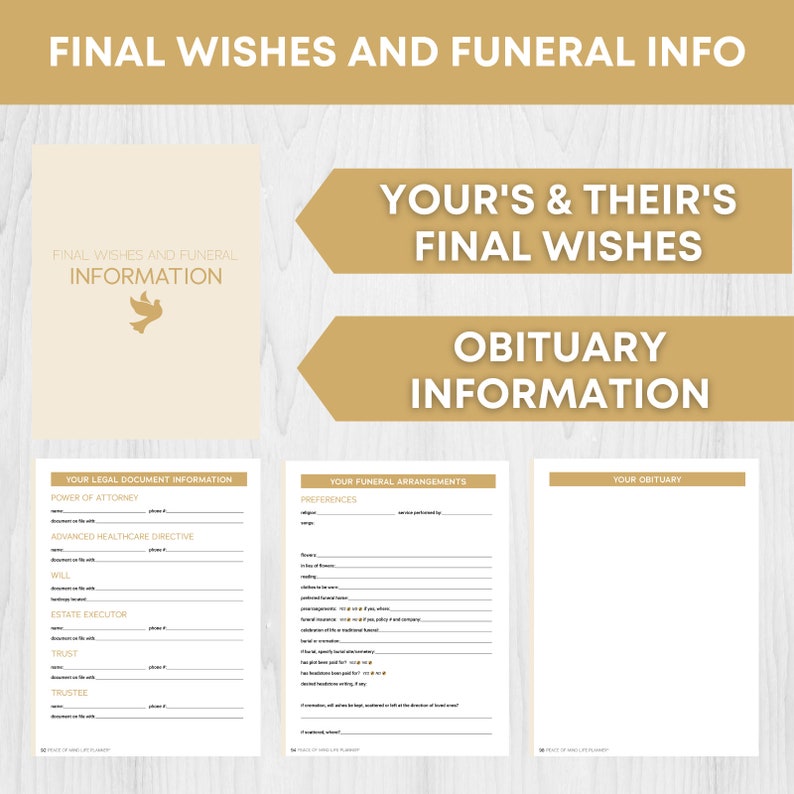DIGITAL. INSTANT DOWNLOAD. Peace of Mind. Final Wishes. End of Life ...