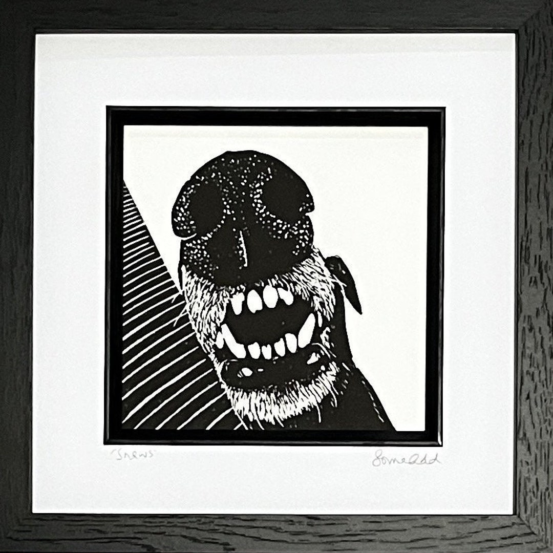 Framed. Greyhound Signed Original Lino Print Snaws teefs - Etsy
