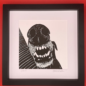 Greyhound Signed Original Lino Print - Snaws (teefs) - Etsy