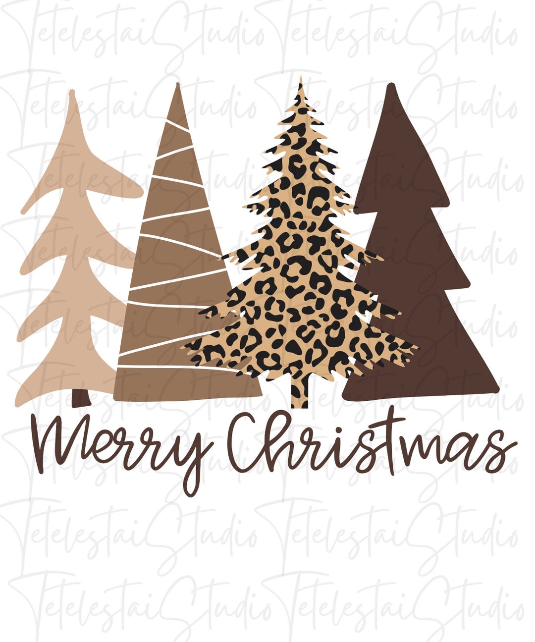 Leopard Print Merry Christmas Design PNG Sublimation Design Download - Etsy