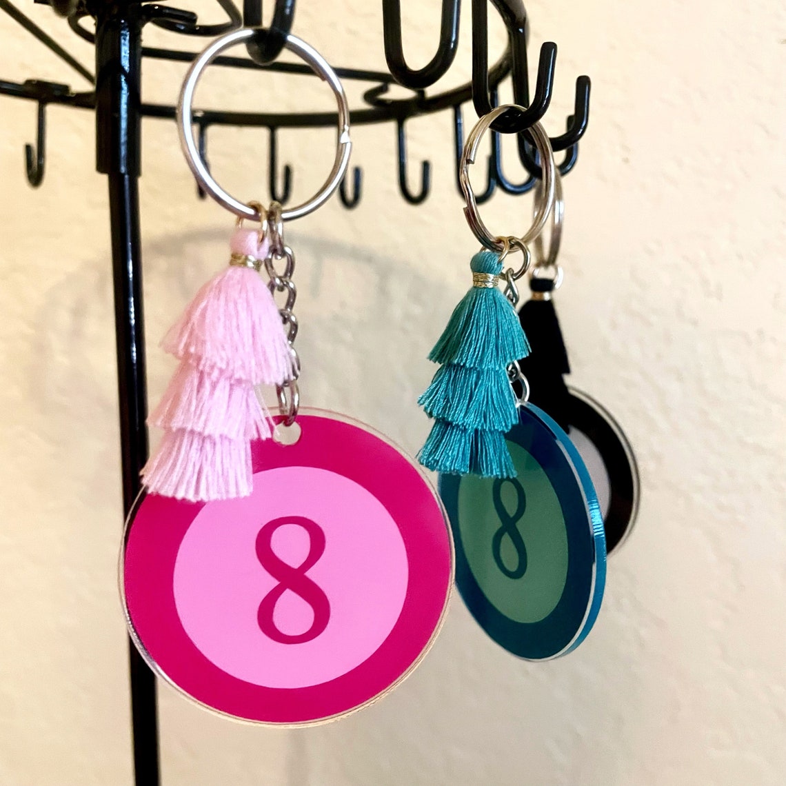 Magic 8 Ball Keychain (pink) - Etsy