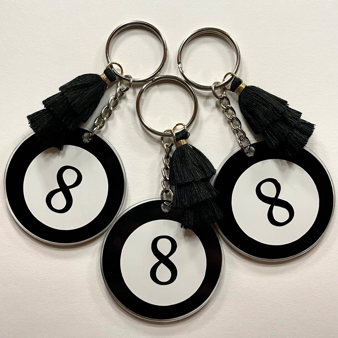 Magic 8 Ball Keychain (black and White) - Etsy