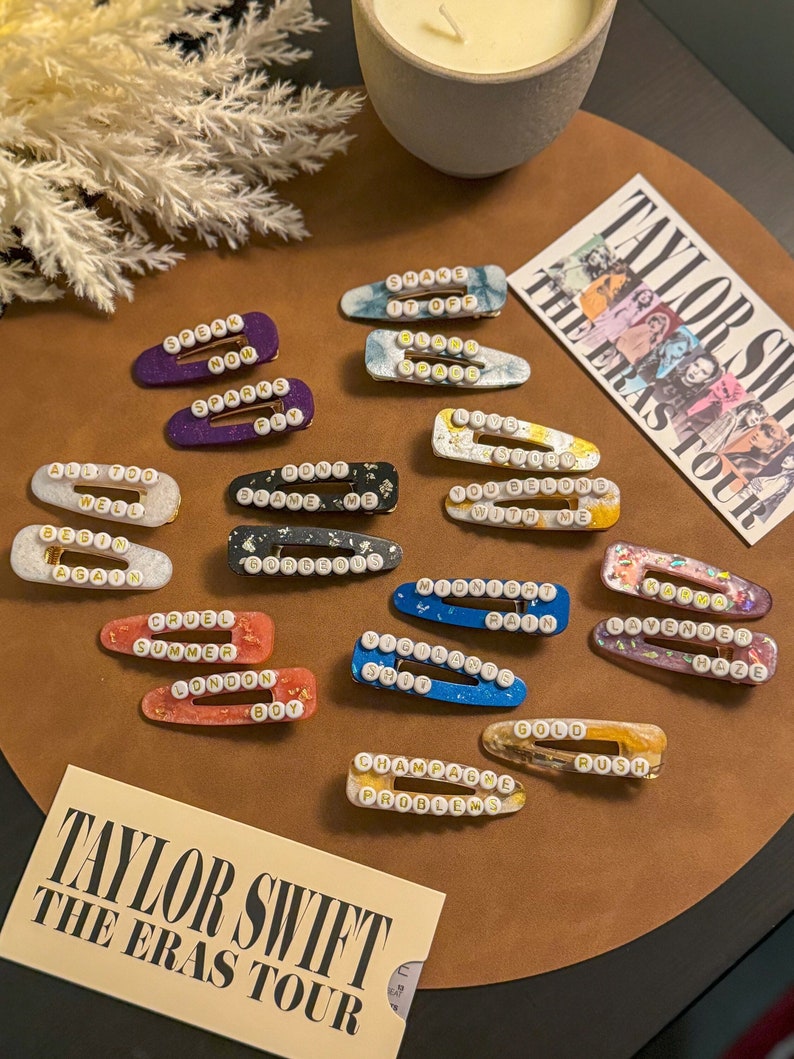 Taylor Swift Inspired Eras Tour Hair Clips Slides Reputation Fearless ...